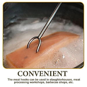 BESPORTBLE Pigtail Food Flipper Meat Hook Stainless Steel Food Turner Hook Cooking Barbecue Turners Hooks Grill Accessories for BBQ Grilling 50cm