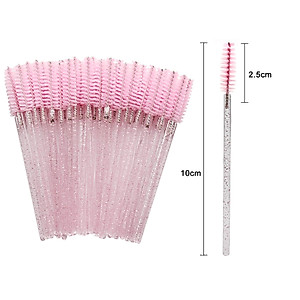 102 Pcs Glitter Disposable Makeup Applicators,Pink Lash Shampoo Brushes,Disposable Mascara Wand,Eyelash Cleansing Brushes Disposable Lip Wand (Pink)