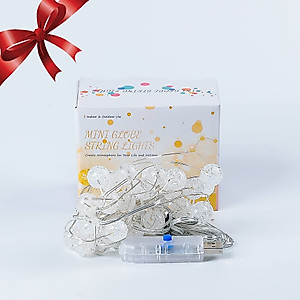 BEEWIN Globe String Lights,10FT 30 LED Decorative Christmas Lights,8 Modes Crystal Crackle Ball Lights,USB Twinkle Fairy Lights for Bedroom,Indoor,Outdoor,Classroom,Wedding,Party,Garden,Warm White