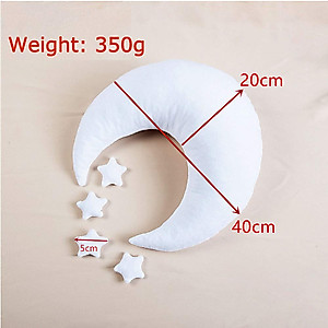 gzqirun Baby Posing Pillow Newborn Photography Props Beans Moon Stars Pillow Photo Shooting Set 5 Count (Pack of 1), White