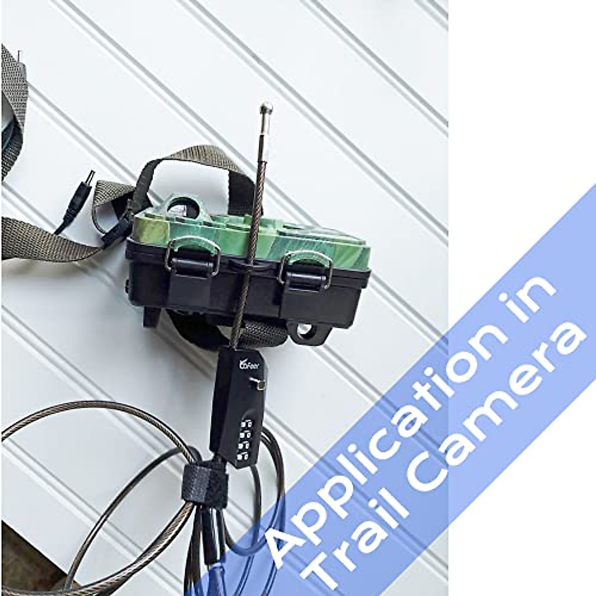 Tofeer Adjustable Cable Lock, Combination Wire Lock Trail Camera and Kayak Lock, 6.5ft Long Cord for Luggage Suitcase Helmet, Zinc Alloy Lock Part, Steel Cable, 10,000 Codes, Easy to Use