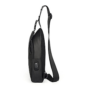 RIYUNE Waterproof Shoulder Bag Hiking Daypacks Crossbody Backpack Multipurpose Cross Body Chest Bag Waterproof Sling Bag (Black)
