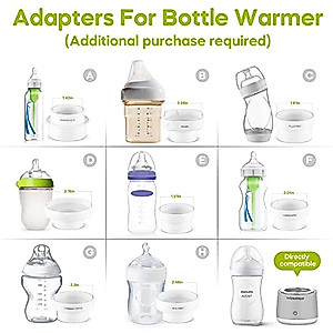 Mamatepe 2-in-1 Portable Bottle Warmer for Travel, Baby Milk Warmer on The go, Baby Brew Bottle Warmer for Breastmilk, Formula, Water, USB Rechargeable 4 Temperature Setting (Not Include Adapters)