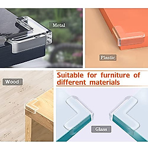 Gudui 12 Pack Corner Guards Clear Corner Protectors High Resistant Adhesive Gel Best Baby Proof Corner Guards Stop Child Head Injuries Tables, Furniture & Sharp Corners Baby Proofing (L-Shaped)