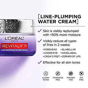 L'Oreal Paris Revitalift Micro Hyaluronic Acid + Ceramides Anti Aging Face Cream for Women, Softer, Brighter & Smoother Skin, Fragrance Free + Serum Sample