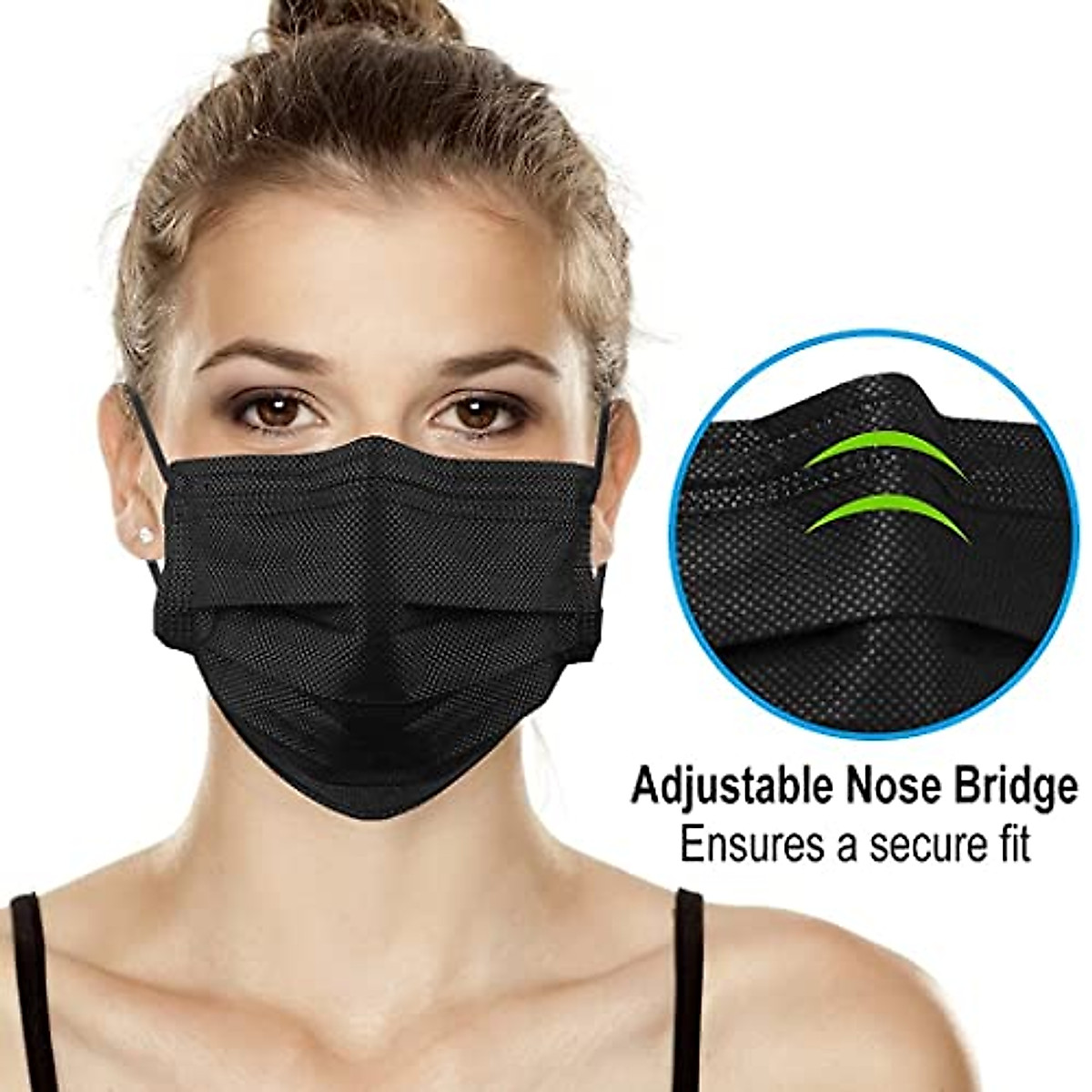 Black Face Masks 50 Pack Disposable Face Mask Disposable Masks Black Disposable Face Masks