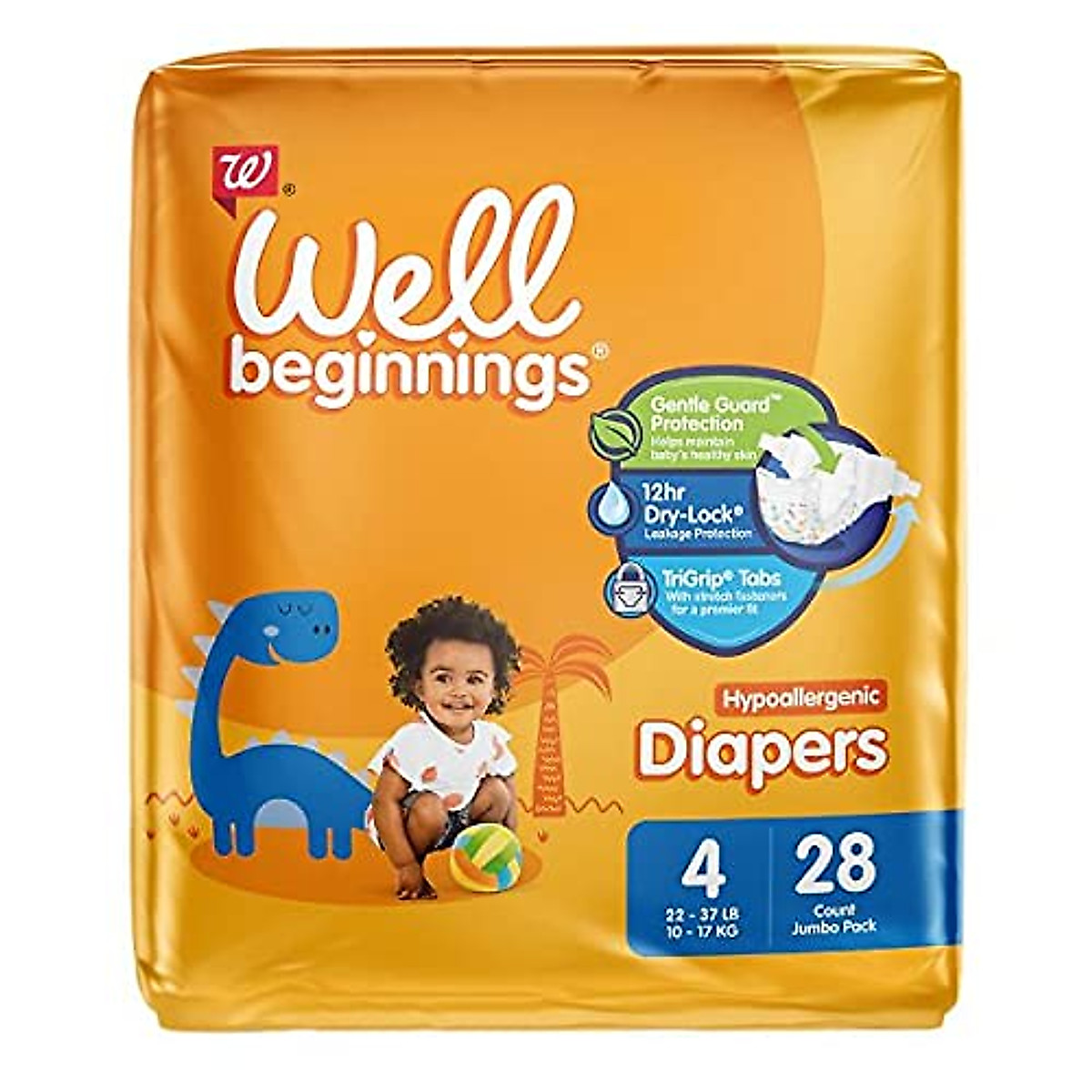 Well Beginnings Premium Diapers, Size 4 (28 Ct)1.0set