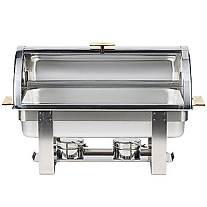 Roll Top Deluxe Full Size Rectangle 8 Qt. Stainless Steel Chafing Dishes