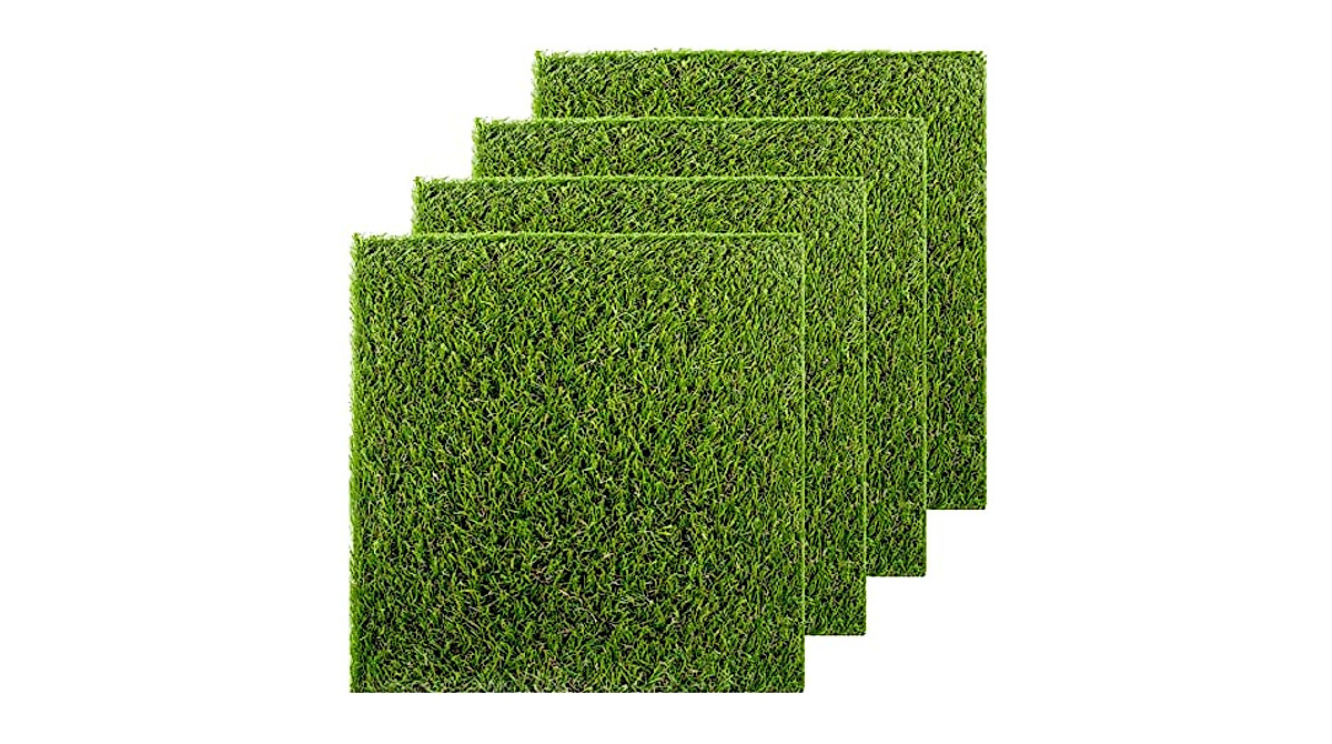 GOLDEN MOON Artificial Grass Turf Patch Tiles - Easy DIY Green Decor