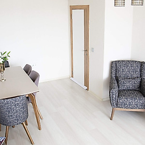 BAZERGA Under Door Draft Stopper One Sided Weather Stripping Door Seal Strip with Hook and Loop Self Adhesive Tape Noise Draft Blocker Dust and Sound Proof Energy Saving Door Stopper 35.4" (White)