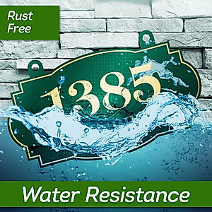 Hanging Address Sign, House Address Plaque, Indoor/Outdoor Use, 8x13 Inch, 22 Colors, Reflective Option, USA Made by My Sign Center (Victorian)