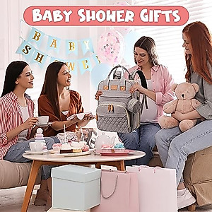 Arrozon Diaper Bag Backpack, Baby Shower Gifts, Diaper Bag for Boys Girls, Waterproof Travel Baby Bag with Changing Station, Baby Registry Search Baby Essentials (Grey)