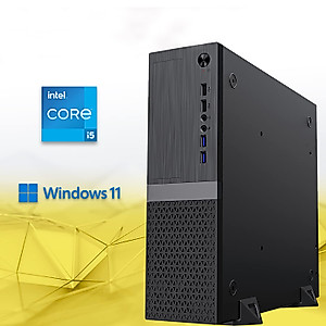 Computer Desktop PC, Intel Core i5 8th Gen, TechMagnet Heera, 16GB Ram, 512GB SSD, MTG New 24 Inch Dual Monitor, MTG Ergonomic Wireless Keyboard Mouse, RGB Speaker, Webcam, Win 11 Home (Renewed)