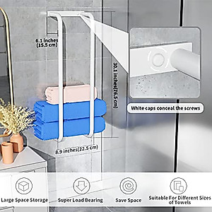 YYP Towel Racks for Bathroom, Towel Rack Wall Mounted, Stainless Steel Towel Holder for Bathroom Wall, Easy to Install Bathroom Towel Storage, White