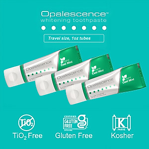 Opalescence GO 15% (10 Treatments) Original Prefilled Teeth Whitening Trays w/Travel Whitening Toothpaste 1.0 Oz. Hydrogen Peroxide - Cool Mint - Made by Ultradent.