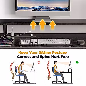Rolanstar Computer Desk L Shaped 56.7" with LED Lights and Power Outlets, Reversible L Shaped Gaming Desk with Monitor Stand, Home Office Desk with Storage, Desk with USB Port and Hook, Black
