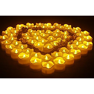 Topstone Remote Control Tealights with Timer,Battery Operated Flameless Candle with Flickering Amber Bulb,Electric Tea Light in Wave Open, Best for Holiday Decoration,Wedding,Pack of 12
