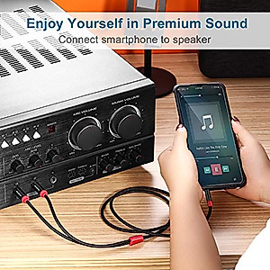 SHULIANCABLE 3.5mm 1/8" TRS to Dual 6.35mm 1/4" TS Cable, Mono Stereo Y-Splitter Audio Cable for iPhone, iPod, Multimedia Speakers and Home Stereo,etc (6.6Ft/2M)