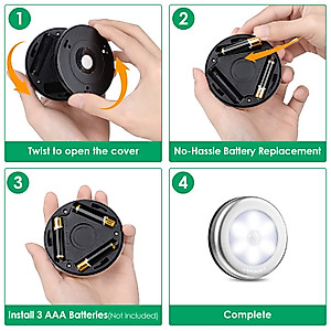 URPOWER Motion Sensor Closet Light, Motion-sensing Battery Powered LED Stick-Anywhere Nightlight,Wall Light for Entrance,Hallway,Basement,Garage,Bathroom,Cabinet,Closet