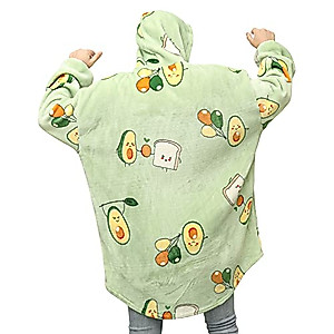 rericonq Blanket Hoodie, Oversize Hoodie Blanket Wearable For Women Man Teens,Warm Fleece Sweatshirt With Giant Pocket Thick Flannel Blanket Hooded