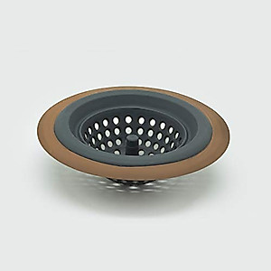 ExcelSteel Silicone Sink Basket Strainer, 4.5", copper,Gray