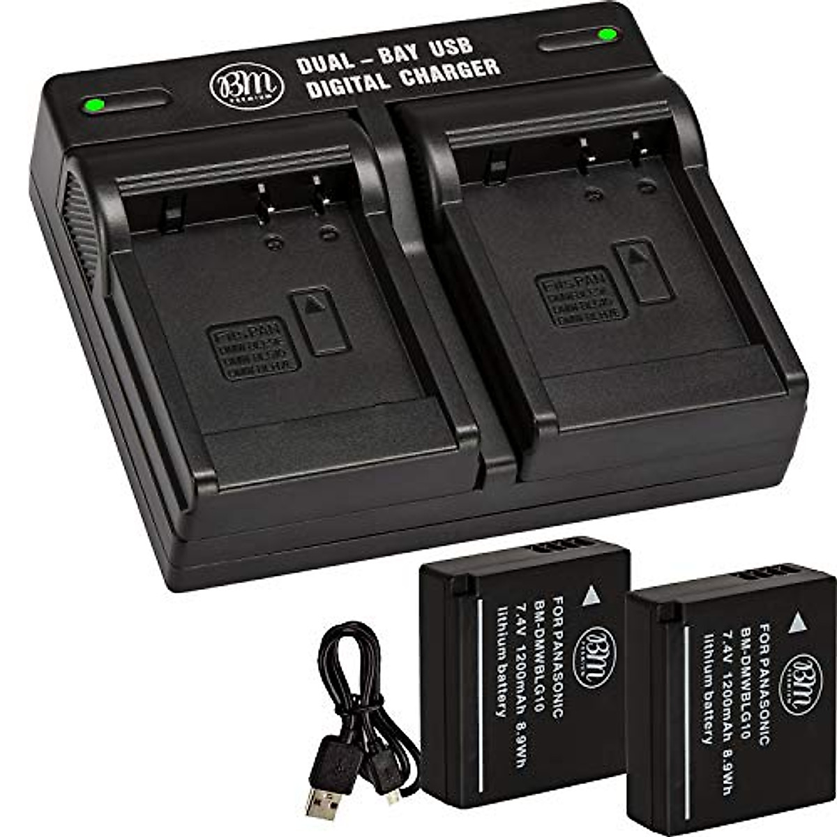 BM 2 Pack DMW-BLG10 Batteries and Dual Battery Charger for Panasonic Lumix DC-G100 DC-ZS80 DC-GX9 DC-LX100 II DC-ZS200 DC-ZS70 DMC-GX80 DMC-GX85 DMC-ZS60 DMC-ZS100 DMC-GF6 DMC-GX7K DMC-LX100K Cameras
