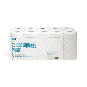 Perk PK55153 Perk Septic Safe 1-Ply Toilet Paper, White, 1000 Sheets/Roll, 20 Rolls/Pack (PK55153)