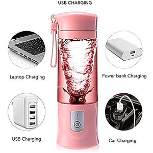 2psc Portable Blender, USB Travel Juice Cup Baby Food Mixing Juicer Machince with Updated 6 Blades with Powerful Motor 4000mAh Rechargeable Battery,13Oz Bottle