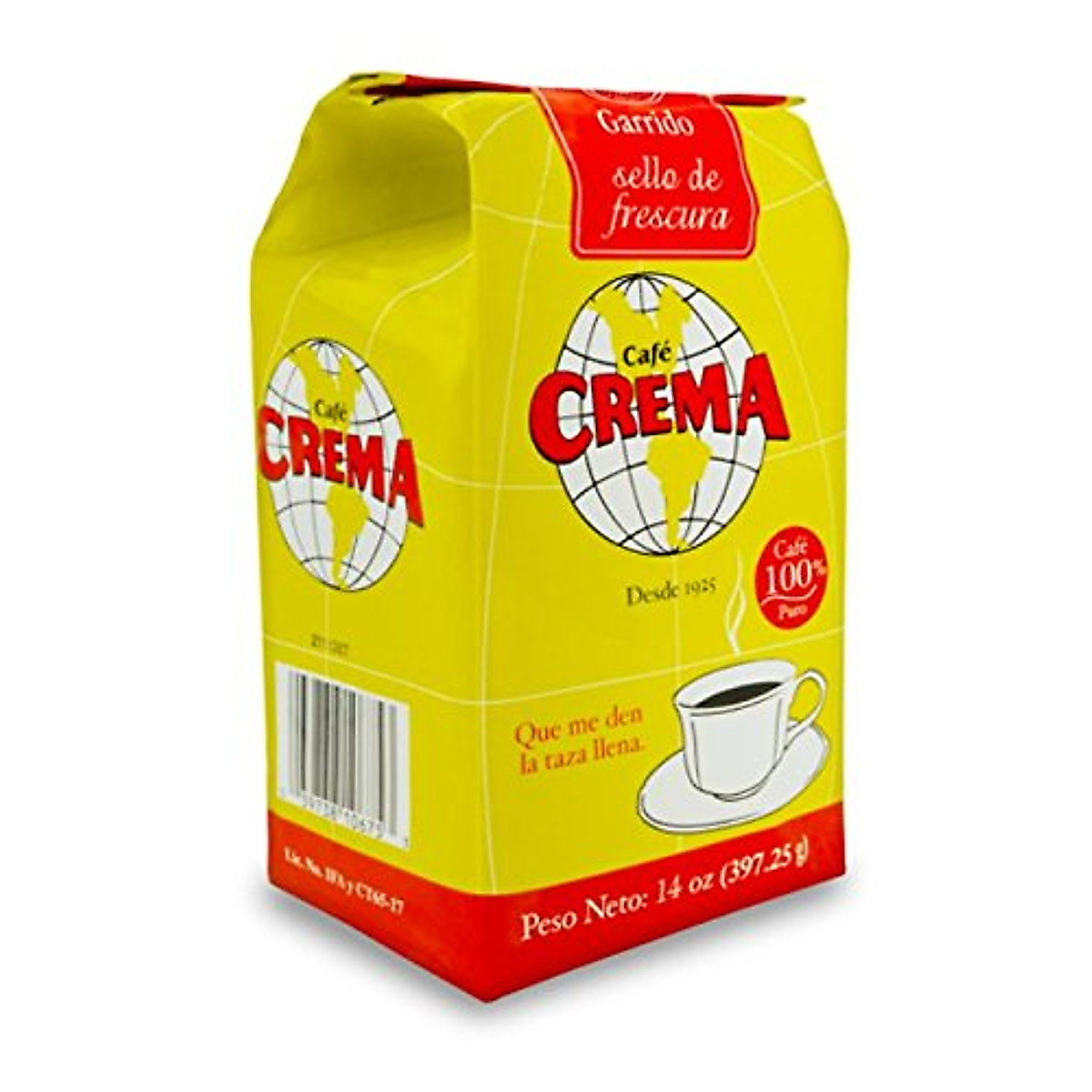 Cafe Crema Medium Roast Ground Puerto Rican Coffee, 14 Ounce Bag (Pack of 2)