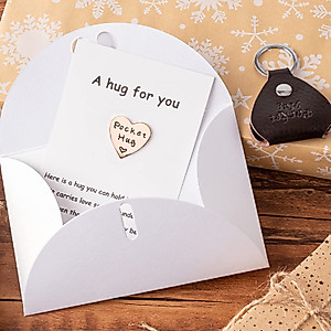 Qunrwe Pocket Hug,Cheer Up Gifts for Women,Long Distance Gifts,Pocket Hug Token with Keychain,Thinking of You Gifts(Rose Gold)