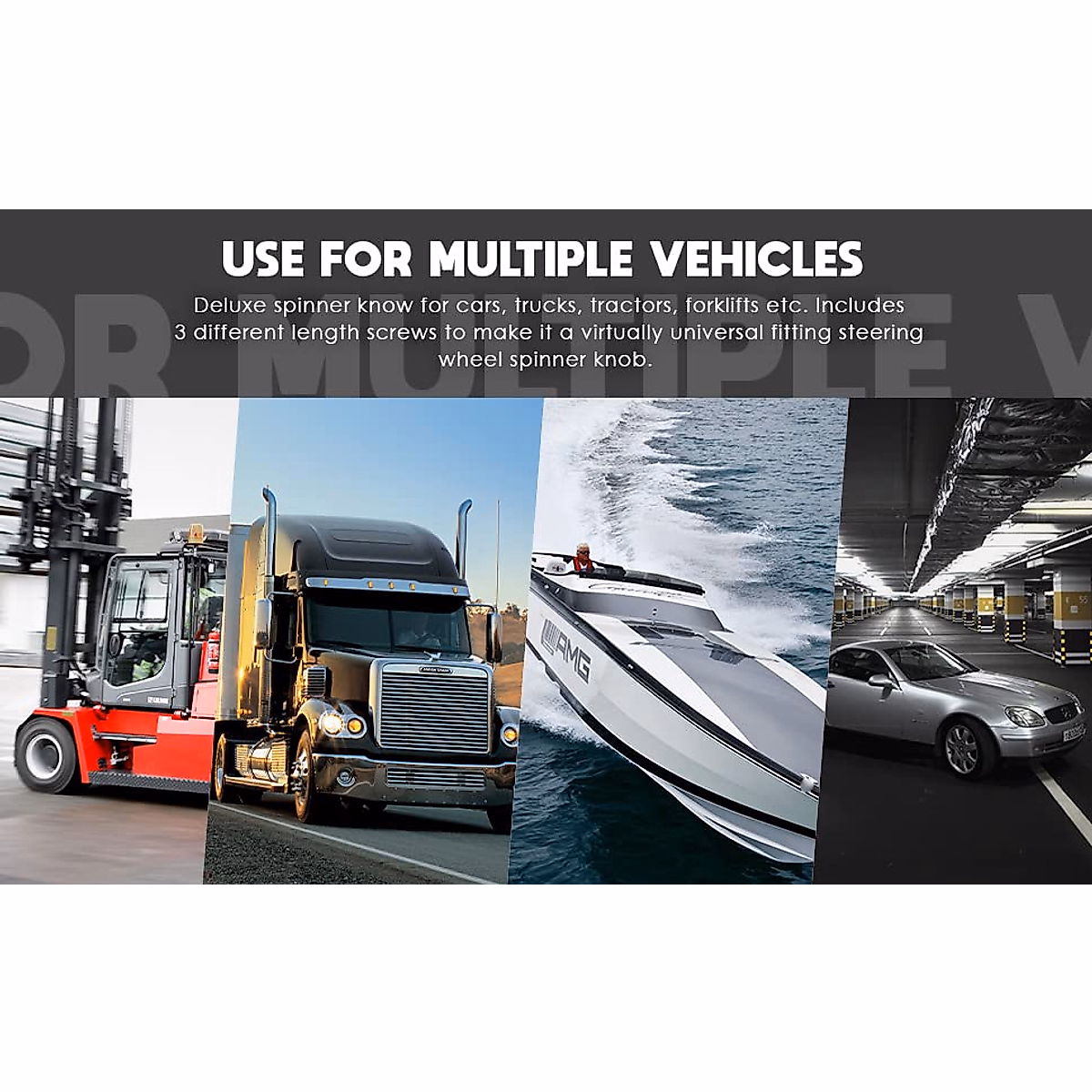 Deluxe Steering Wheel Power Handle Spinner Knob - Universal Steering Wheel Fit for Cars, Trucks, Tractors, Mowers, Forklifts, etc