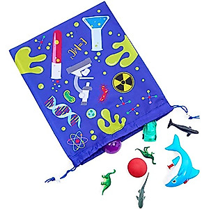 Drawstring Favor Bags for Kids Science Birthday Party (10 x 12 in, 12 Pack)