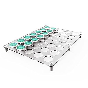 moonoom Coffee Pod Drawer Organizer,K cup Drawer Organizer, Acrylic Coffee Pod Holder,Coffee Pods Tray Drawer Insert for Office,Home or Kitchen (35 Holes)