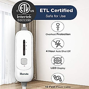 Homde Heated Electric Throw 50 Inch x 60 Inch Flannel Washable Blanket with 3-Heat Setting Auto-Off Controller for Bed or Couch (Double-Side Blue)