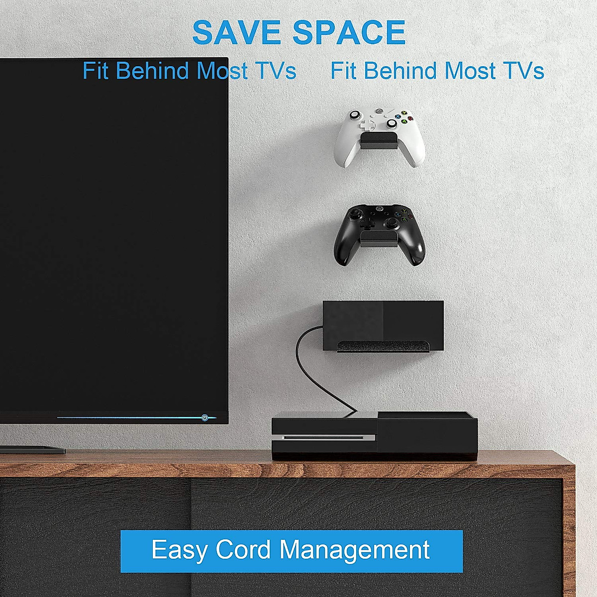 Universal Power Brick Mount and Game Controller Holder Wall Mount with Screw Kit for for All Xbox Series