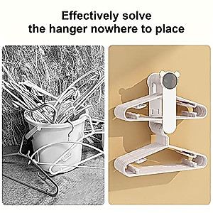 Hanger Organizer, Stretchable Hangers Storage Organizer Holder, Wall Mounted Hanger Organizer, Space Saving Clothes Hanger Storage Rack for Home, Closet, Laundry Room (White)