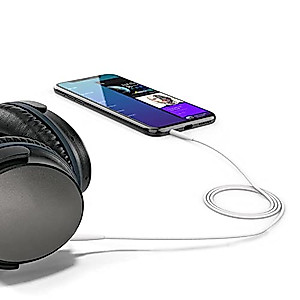 Replacement QC35 II Headphone Replacement Cord Cable Compatible Bose QuietComfort 35 (Series II),Bose On-Ear 2/OE2/OE2i/QC25/QC35/Soundlink/SoundTrue Wireless Headphones (White)