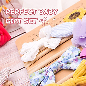 Limpioskie Bows Headbands for Baby Girls, Girl Headbands with Bows Pack of 10, Nylon Headbands for Baby Girls, Toddler Girls, Newborn Infant(Purple)