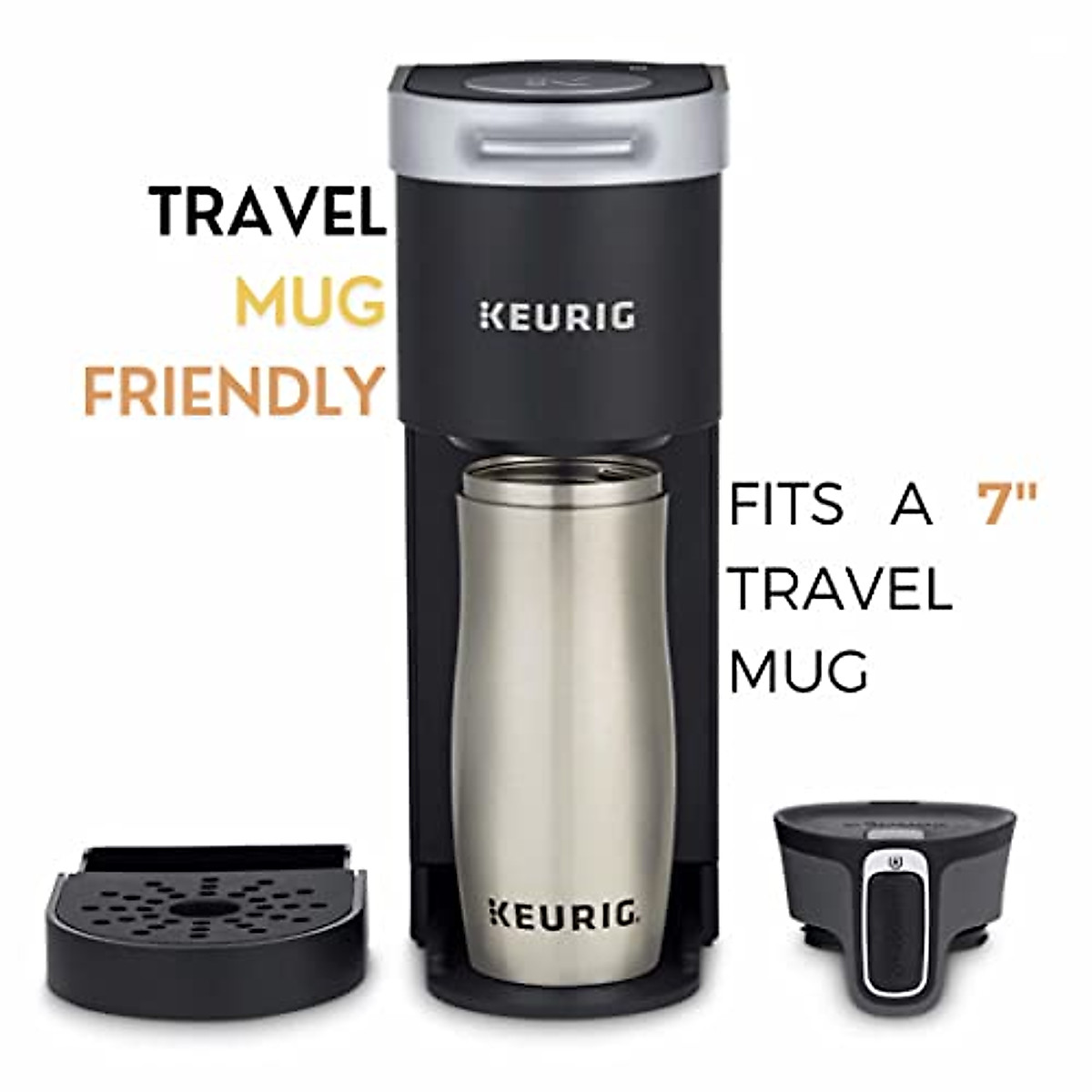 Keurig K-Mini Single Serve K-Cup Pod Coffee Maker (Black) Bundle with Cleaning Cups (5 Cups) - (2 Items)