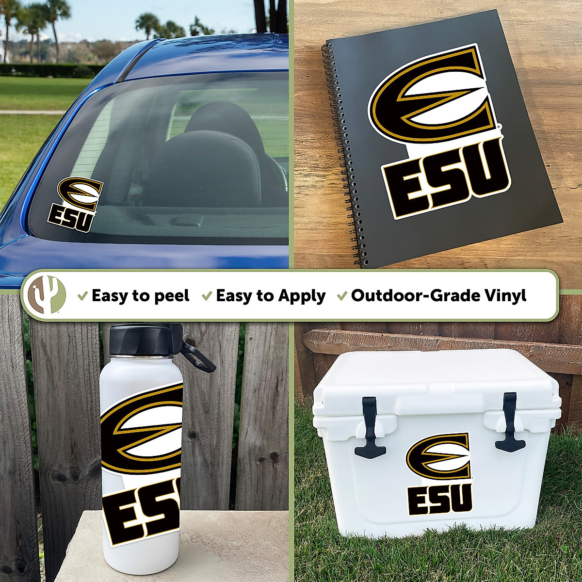 Desert Cactus Emporia State University Sticker Hornets ESU Vinyl Decal Laptop Water Bottle Car Scrapbook (IND 00031)