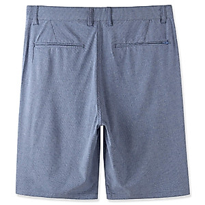 KNQR Mens Performance Quick Dry 4way Stretch Regular Fit All-Terrain Active Training Hybrid Shorts Heather Blue 40