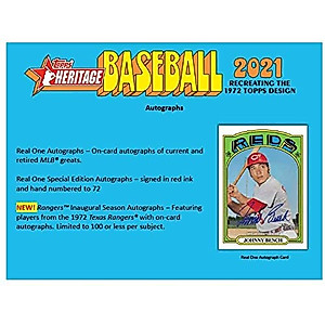 Topps 2021 Heritage Baseball Blaster Box 8 Packs Per Box