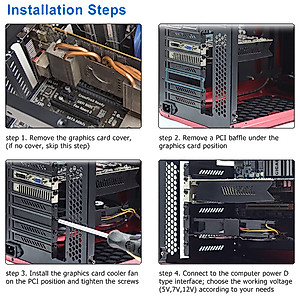 GDSTIME Graphic Card Fans, PCI Slot 3 x 90mm 92mm Fans, Graphics Card Cooler, Video Card Cooler, VGA Cooler