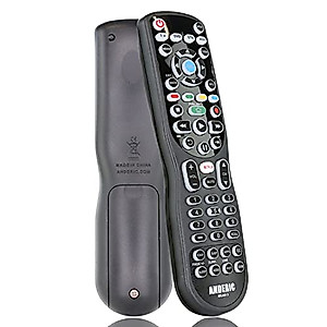 4-in-1, 4-Device IR Universal Remote Control with Macro, Learning, Backlit, Netflix Apps Keys for All TVs, Streaming Players, BluRay Player, Audio, Cable, Roku, Apple TV and More - Anderic RRU401