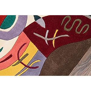 Momeni Rugs New Wave Collection, 100% Wool Hand Carved & Tufted Contemporary Area Rug, 5'3" x 8', Multicolor