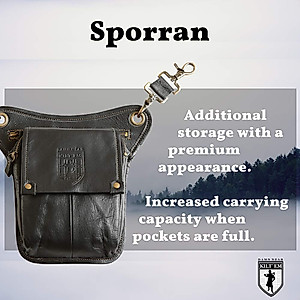 Damn Near Kilt 'Em Premium Black Leather Sporran Kilt Accessory