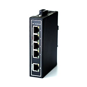 WIWAV WDH-5ET-POE 10/100Mbps Unmanaged 5-Port PoE Industrial Ethernet Switches with DIN Rail/Wall-Mount (UL Listed,Fanless,-30℃~75℃)