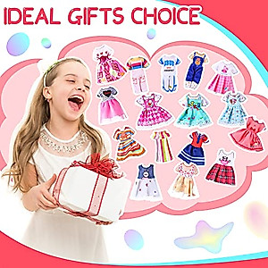 16 Pcs Girl Doll Clothes Lovely Outfits Mini Doll Clothes 6 Inch Dolls Clothes and Accessories for Kids Birthday Outfit (Girls)
