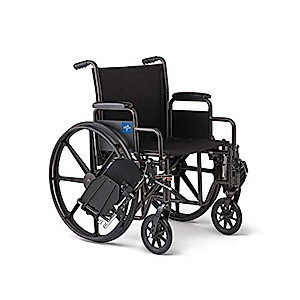 Medline Wheelchair, Swing-Back Desk-Length Arms And Elevating Leg Rests, 18" x 16" Seat (W x D)