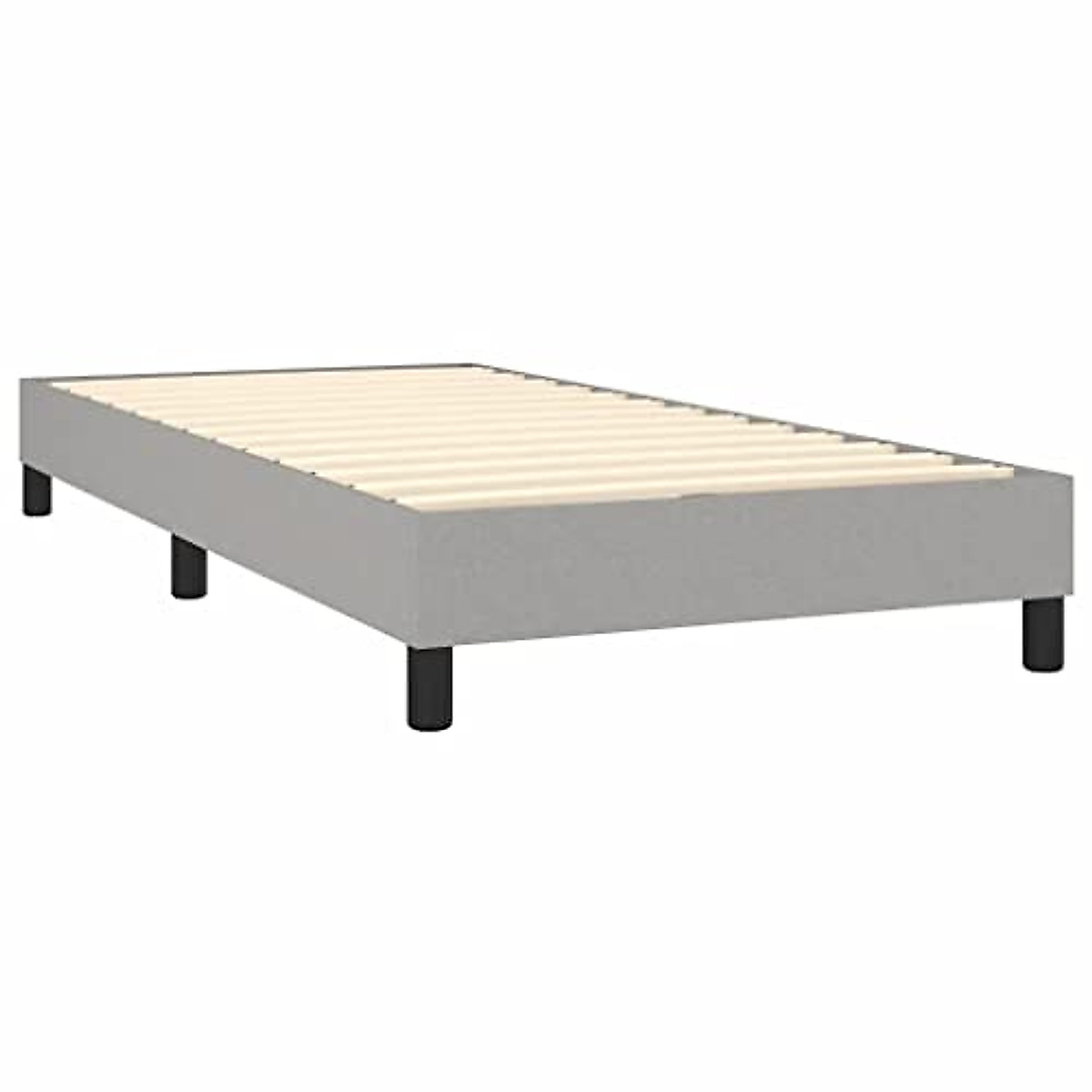 vidaXL Box Spring Bed with Mattress Home Bedroom Mattress Pad Single Bed Frame Base Foam Topper Furniture Light Gray 39.4"x79.9" Twin XL Fabric